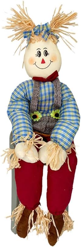 Amazon.com: Wedfull Large Scarecrow Sitter Fall Decor Stuffed Girl ...