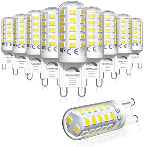 Bonlux 10 stuks G9 led-lampen, dimbaar, koud wit, 6000 K, 4 W, vervangt ...