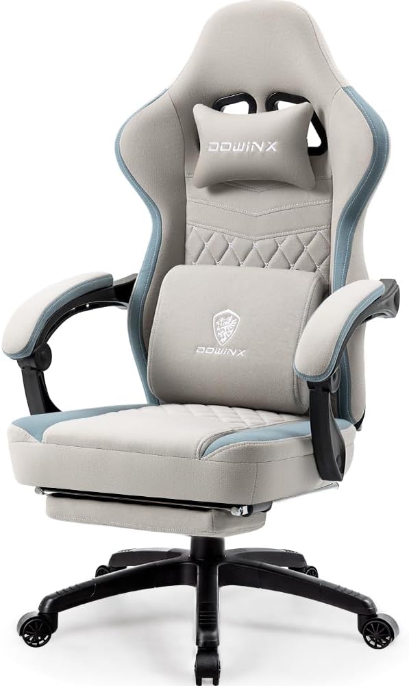 Amazon.co.jp: Dowinx ゲーミングチェア ファブリック オットマン付き オフィスチェア パソコンチェア 4Dアームレスト フットレスト デスクチェア ゲーム用チェア ポケット ...