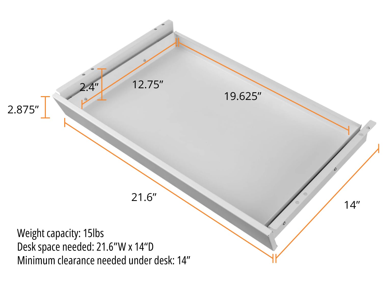 Snapklik.com : Stand Up Desk Store Add-On Office Sliding Under-Desk ...