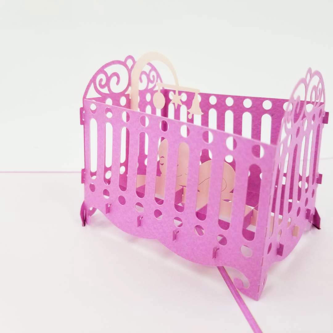 Amazon.com : POP CARD EXPRESS Girl Baby Crib Pop Up Card, Pop Up ...