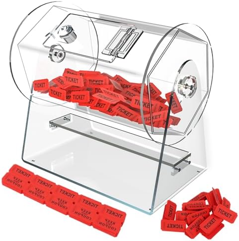 Amazon.com: Raffle Drum, Acrylic Raffle Tickets Spinner Box with 200 ...