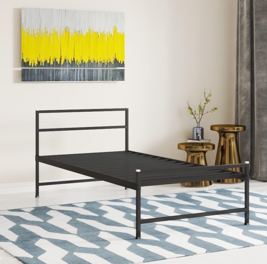 ZIAULA Bed Single 3x6 feet Cot for Bedroom Heay Duty Strong Metal Cot ...