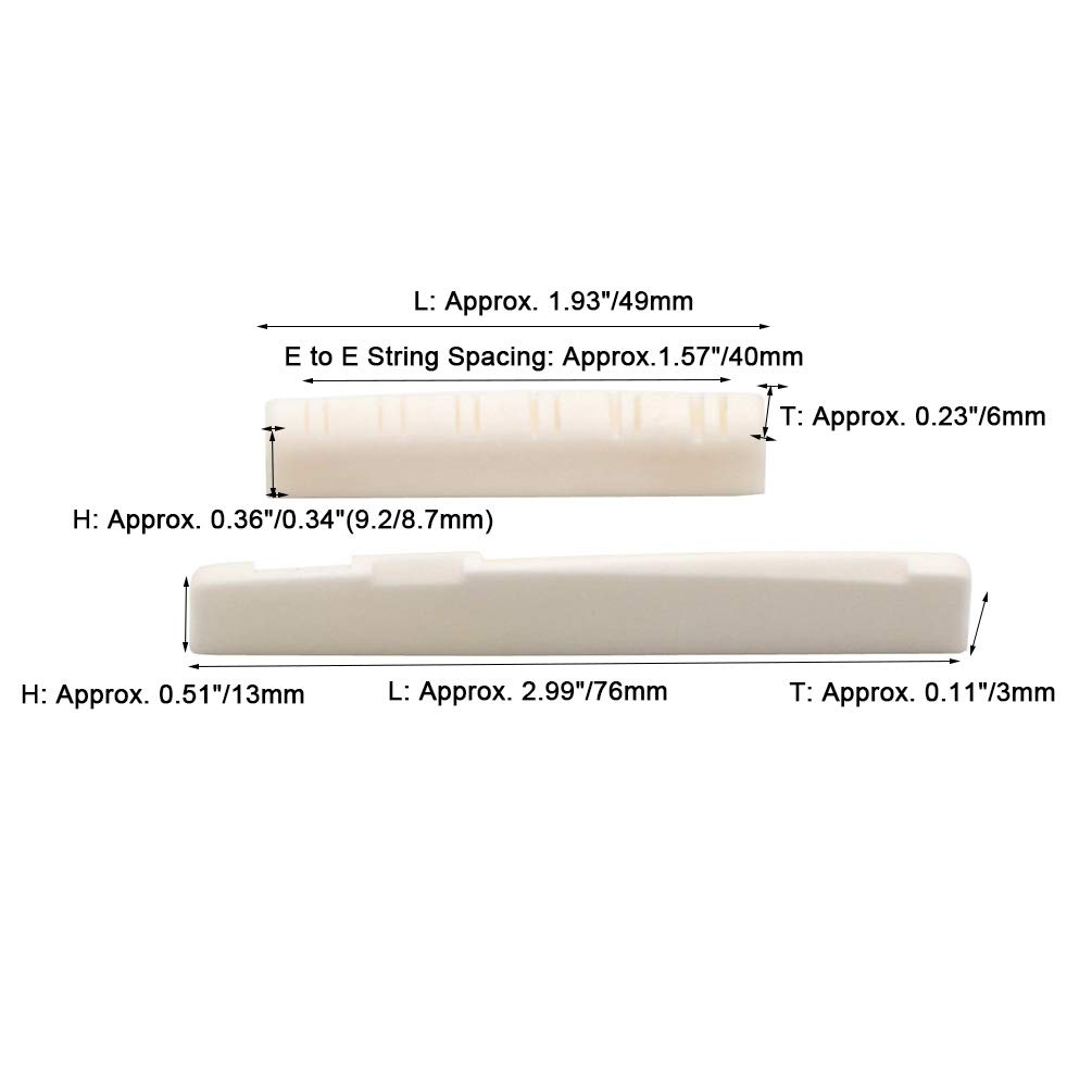 Snapklik.com : DISENS 12 String Guitar Saddle And Nut Slotted Real Bone ...