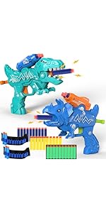 Amazon.com: 4-Pack Mini Dinosaur Toy Guns Set for Kids Nerf Party ...