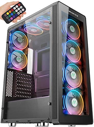 Amazon.com: MUSETEX PC CASE ATX 6 PWM ARGB Fans Pre-Installed, Type-C ...