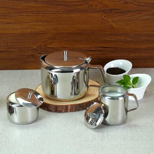 Buy finality Stainless Steel Serving Tea Pot with Milk Pot and Sugar ...