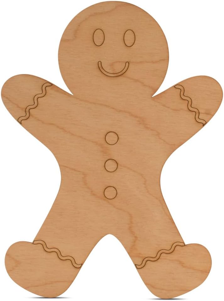 Amazon.com: Wood Gingerbread Man Cutout 10-inch, Pack of 3 Unfinished ...