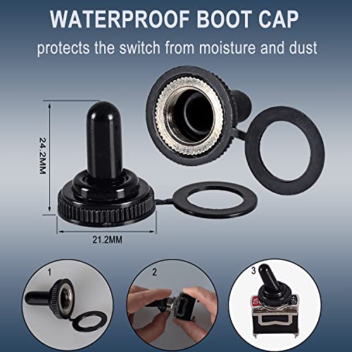 Snapklik.com : DMWD 2pcs Heavy Duty Rocker Toggle Switch 30A 12VDC 20A ...