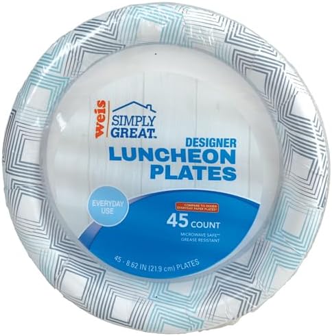 Amazon.com: Weis Simply Great, Designer Plates 9 Inch, 45 Count : Home ...