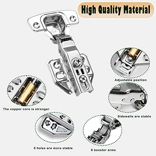 4 Pcs Soft Close Hinges,Kitchen Cupboard Hinges,110 Degree Full Overlay ...