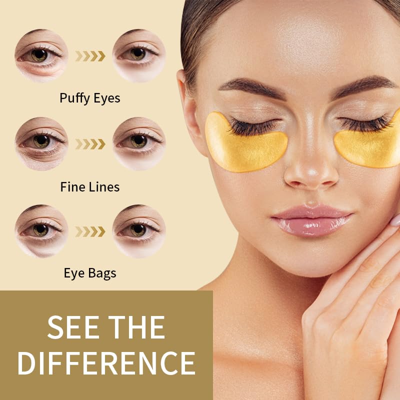 Snapklik.com : 30 Pairs 24K Gold Eye Masks, Crystal Collagen Gel Eye ...