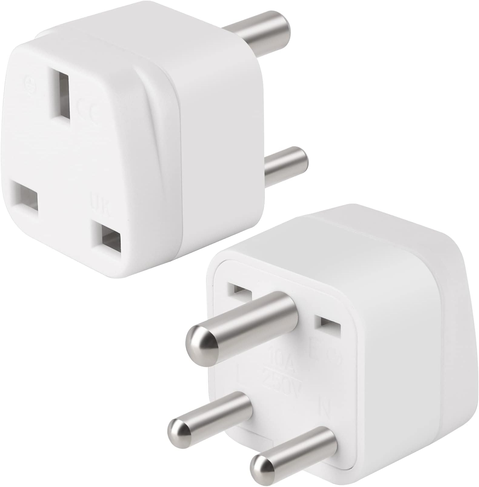 2-Pack UK to India Plug Adapters, TENINYU India Power Converter ...