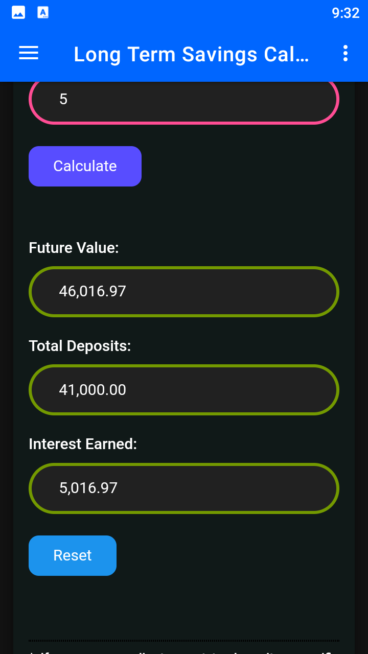 Long Term Savings Calculator - App on Amazon Appstore