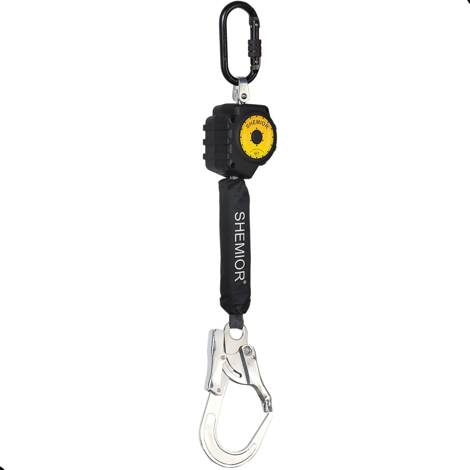 6FT Self Retracting Lifeline, Swivel Top Lightweight Housing Shemior ...