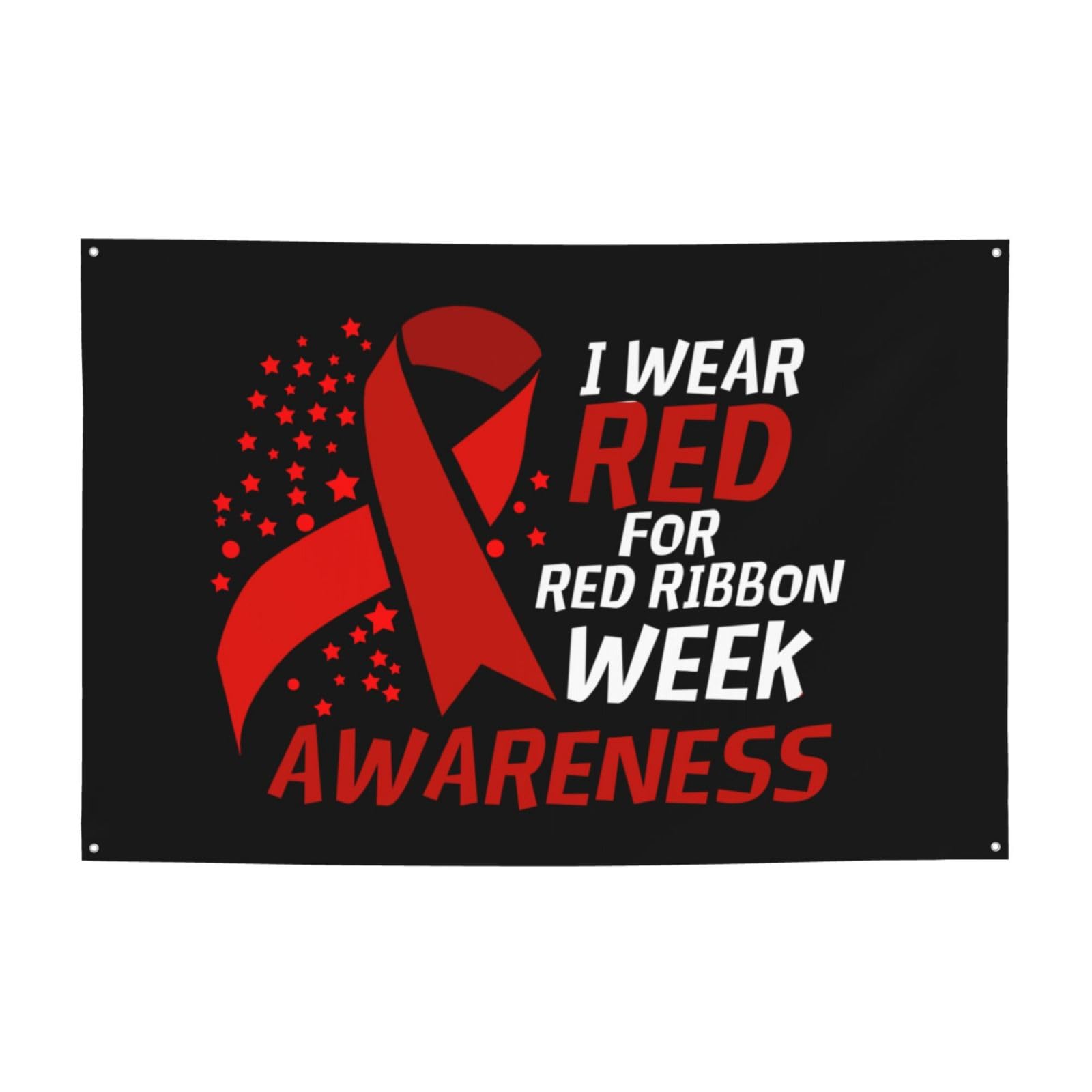 Amazon.com: I Wear Red For Red Ribbon Week Awareness Banner 47x71 Inch ...