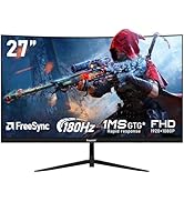 Gawfolk 32 Inch Curved 1800R PC Gaming Monitors 180hz, FHD 1080p 1ms ...