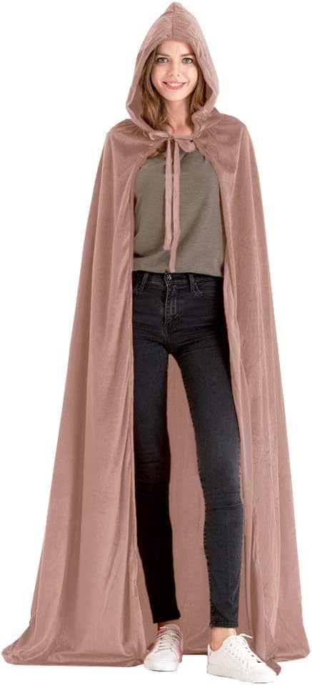 Amazon.com: HSCTEK Deluxe Velvet Hooded Cloak,Halloween Cape with Hood ...