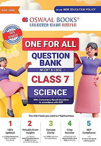 Oswaal One For All Question Bank NCERT & CBSE, Class-7 Science (For ...