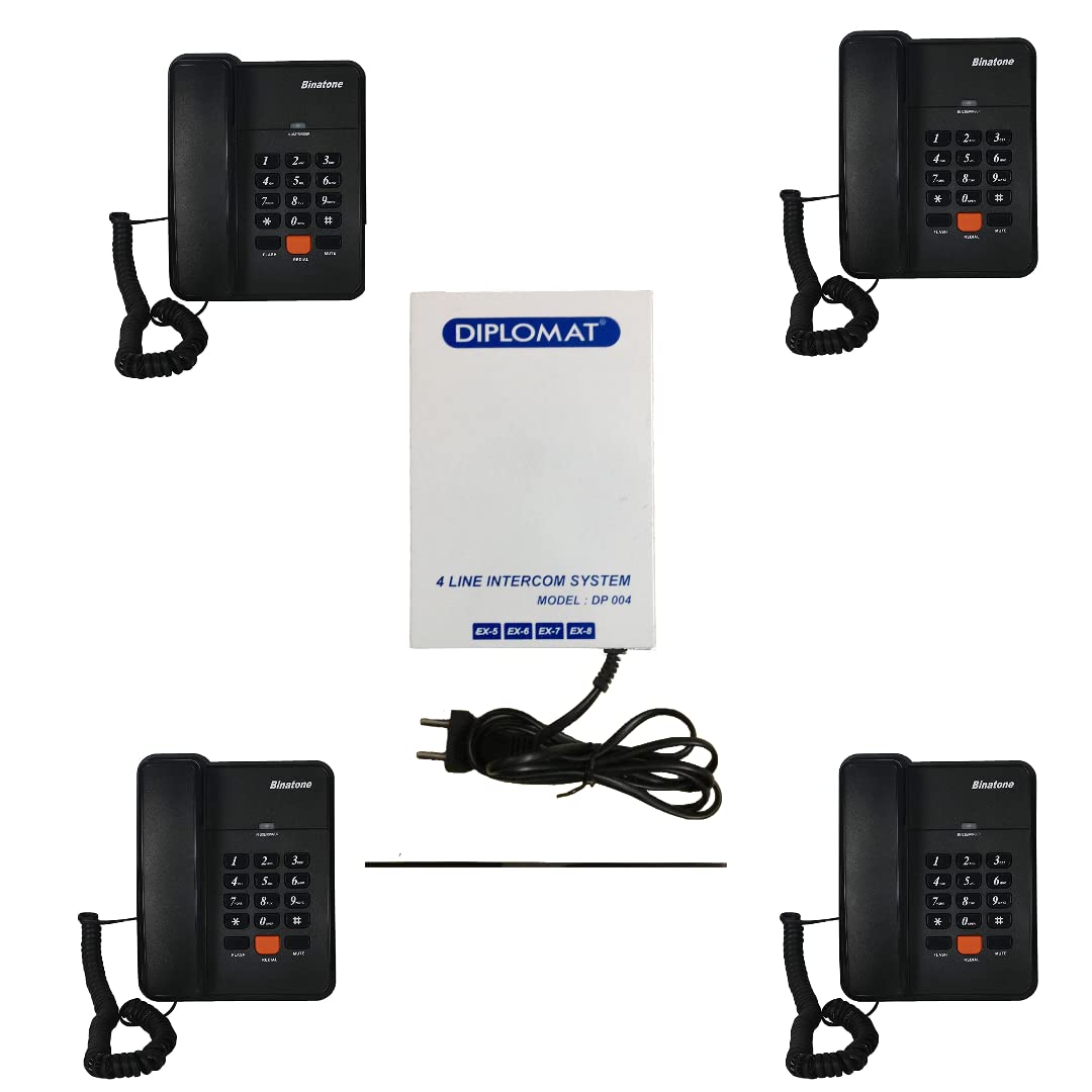 RKD 4 Line Intercom System with 4 Landline Phones of Any Brand. (Wiring ...