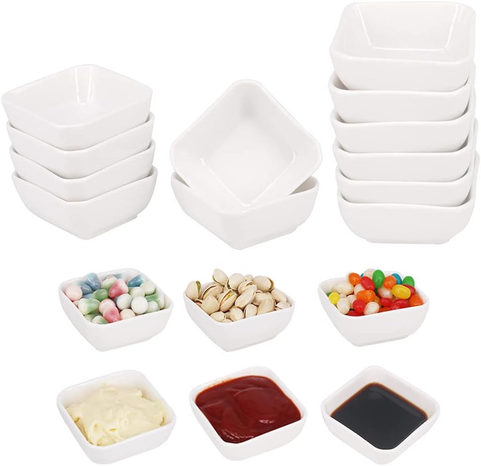 Amazon.com | SZUAH 3 oz Ceramic Dip Bowls Set, 8 Pack White Porcelain ...