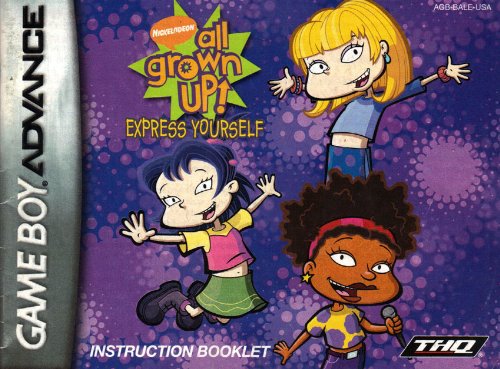 All Grown Up - Express Yourself GBA Instruction Booklet (Game Boy ...