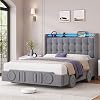 Amazon.com: Keyluv Full Car Bed Frame with LED Lights and Charging ...