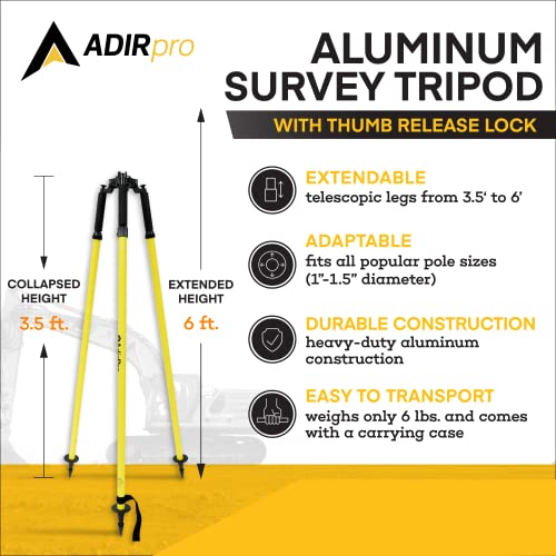 Snapklik.com : AdirPro Prism Pole Tripod Aluminum Range Pole Tripod Use ...
