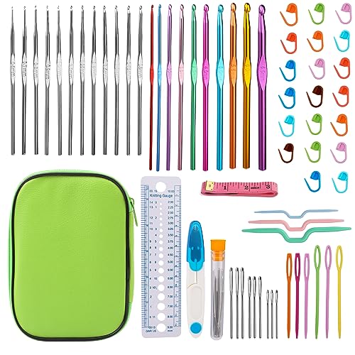Crochet Hook Set, 60 Pcs Crochet Needles Set with Storage Case ...