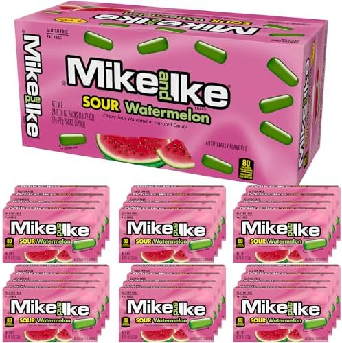 Amazon.com : Mike and Ike Sour Watermelon Candy, 0.78 Ounce Box (Pack ...