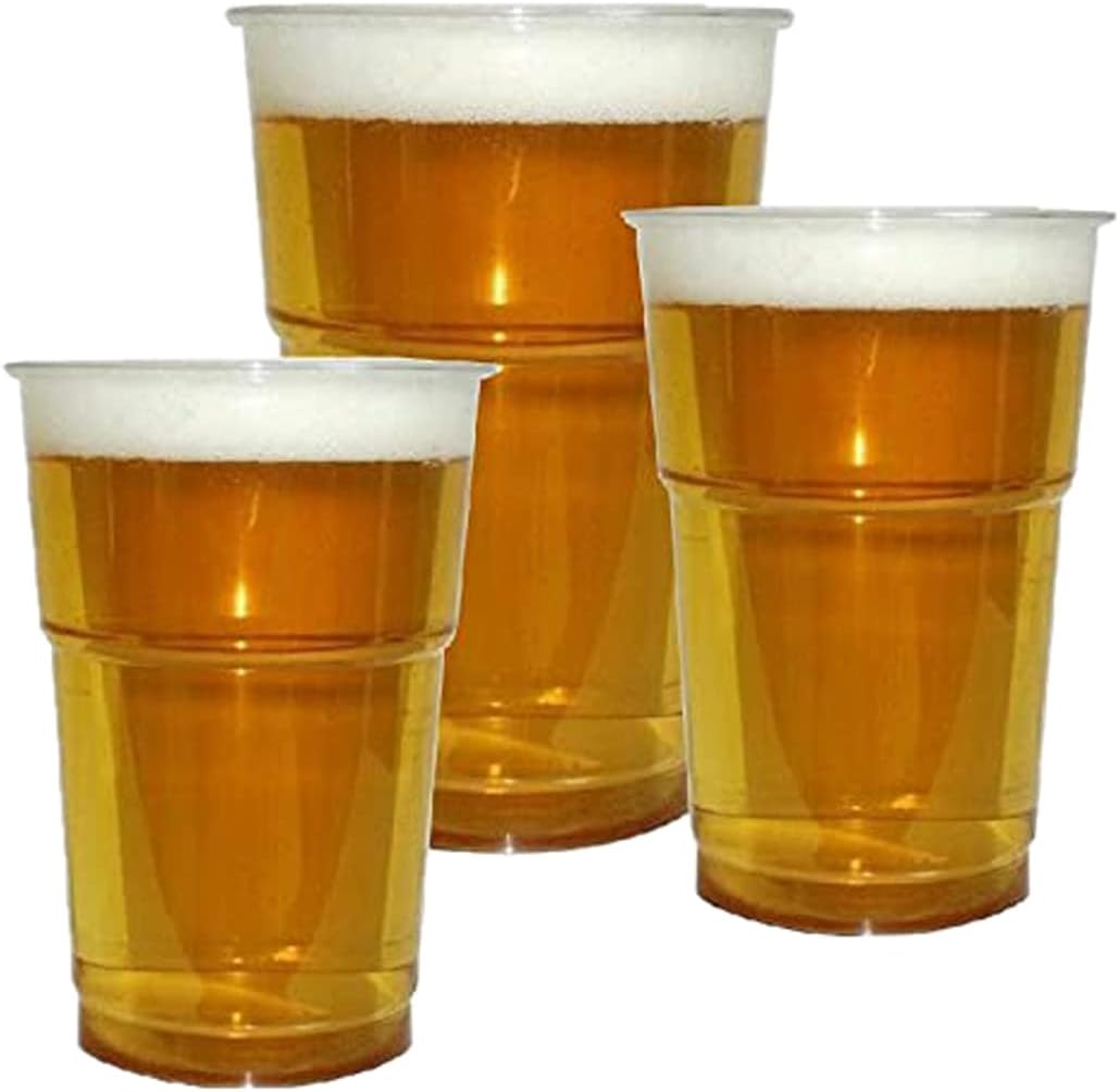 We Can Source It Ltd - 10 x Polystyrene Pint Plastic Glasses 20oz/568ml ...