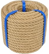 Amazon.com: 1 Inch x 20 Feet Natural Jute Rope Thick Hemp Rope, 4 ...