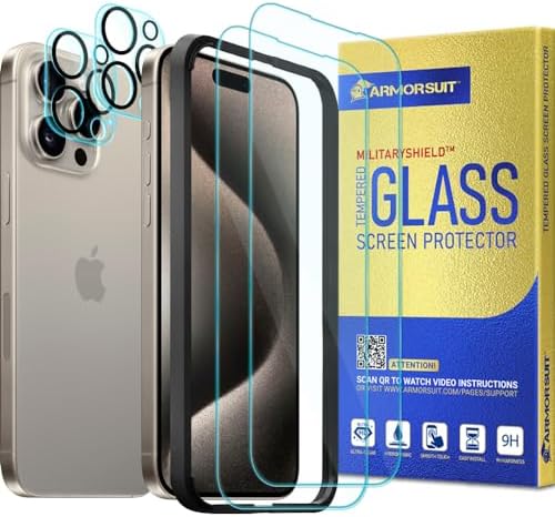 Amazon.com: ArmorSuit Glass Screen Protector for iPhone 15 Pro Max ...