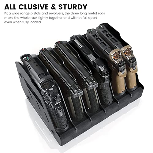 Snapklik.com : Gun Rack For 6 Handguns, Pistol Holder Organizer ...