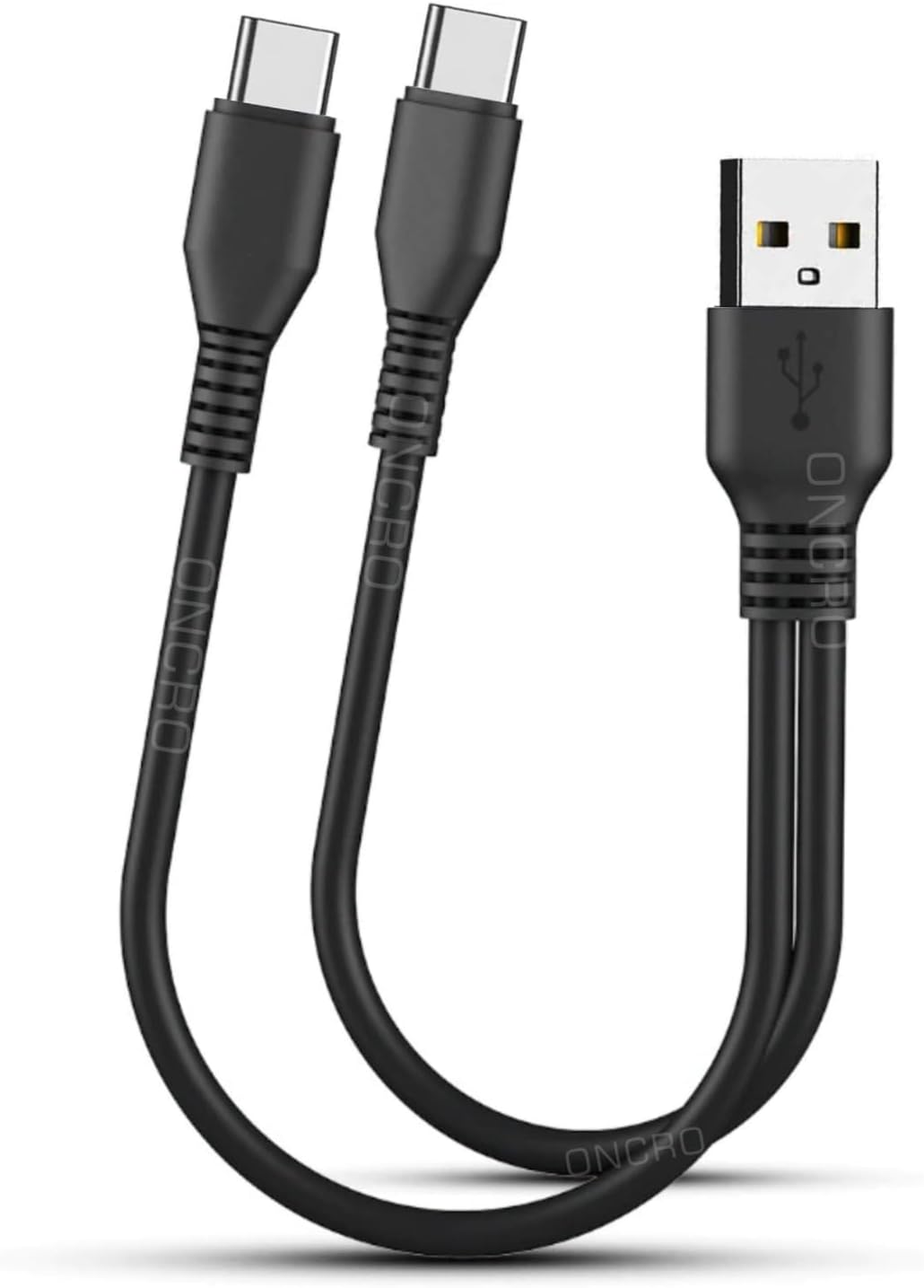 ONCRO® Black Dual Power bank cable 2 in 1 usb cable splitter charger ...