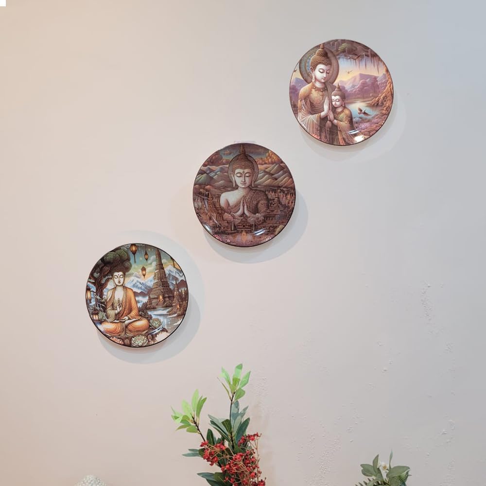 Buy Real Art Wall Hanging Ceramic Plates 10" (3 pcs) set Gift packing ...
