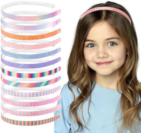 Amazon.com : Tihebax 12PCS Glitter Head Bands for Girls - Sparkly ...