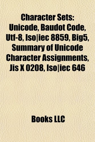 Character Sets: Baudot Code, Utf-8, ISO-Iec 8859, Utf-16-Ucs-2, Big5 ...