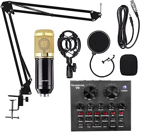 TECHBLAZE BM800 Condenser Microphone Mic Set with V8 Audio Mixer Sound ...