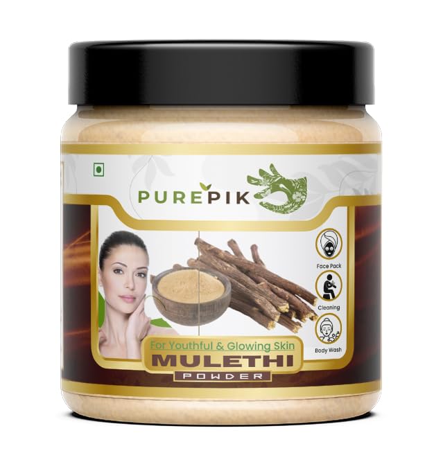 Pure Pik Organic Mulethi Powder For Face (200 Gram) Jar Pack,licorice ...