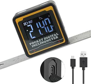 Mini Digital Inclinometers Angle Finder - Rechargeable Angle Gauge with ...