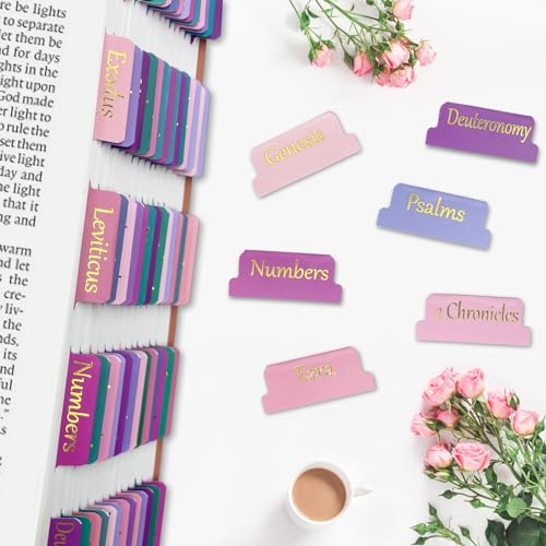 Snapklik.com : Gold Foil Purple Bible Tabs, 100 PCS Large Print ...