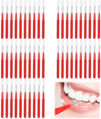 Interdental Brushes Red, 50 Pcs Mini Interdental Brushes Red, Teepees ...