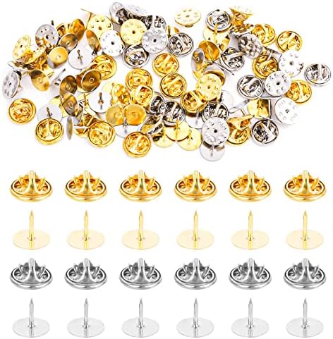 Lusofie 50 Sets Metal Pin Backs Locking Pin Backs, Butterfly Clutch ...