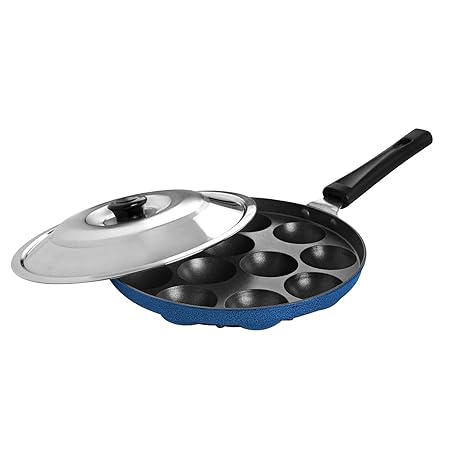 Buy PANCA 12 Cavity Appam Maker Non Stick with lid,Aluminum Pan, Appe ...