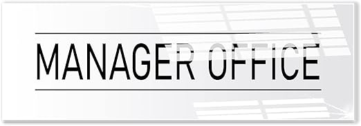Amazon.com : Manager Office Sign White 9x3 Inch - Indoor Self Adhesive ...