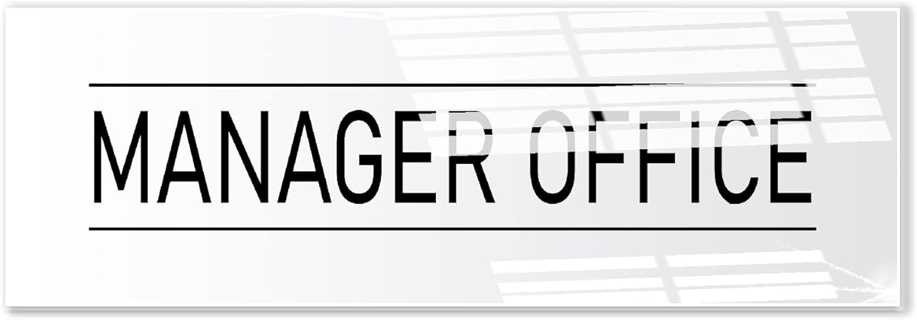 Amazon.com : Manager Office Sign White 9x3 Inch - Indoor Self Adhesive ...