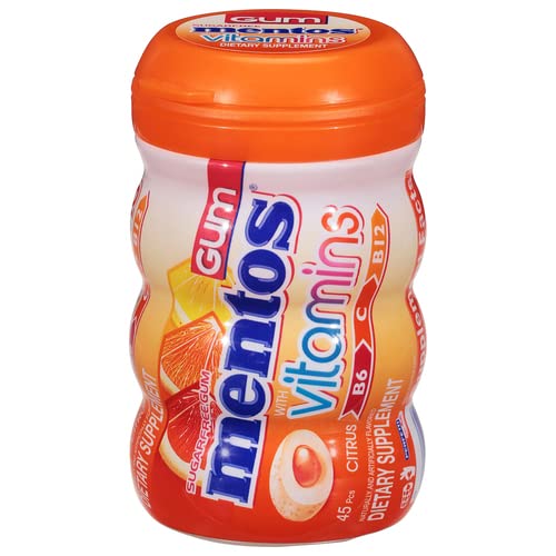 Amazon.com : Mento Gum Mentos Gum With Vitamins Citrus, 3.175 oz ...