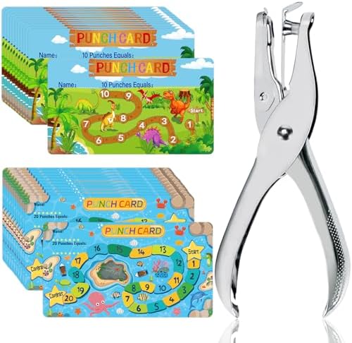 Amazon.com : 200Pcs Reward Punch Cards with Hole Puncher, Cute Cartoon ...