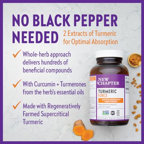 New Chapter Turmeric Supplement, One Daily, Heart, Brain & Healthy ...